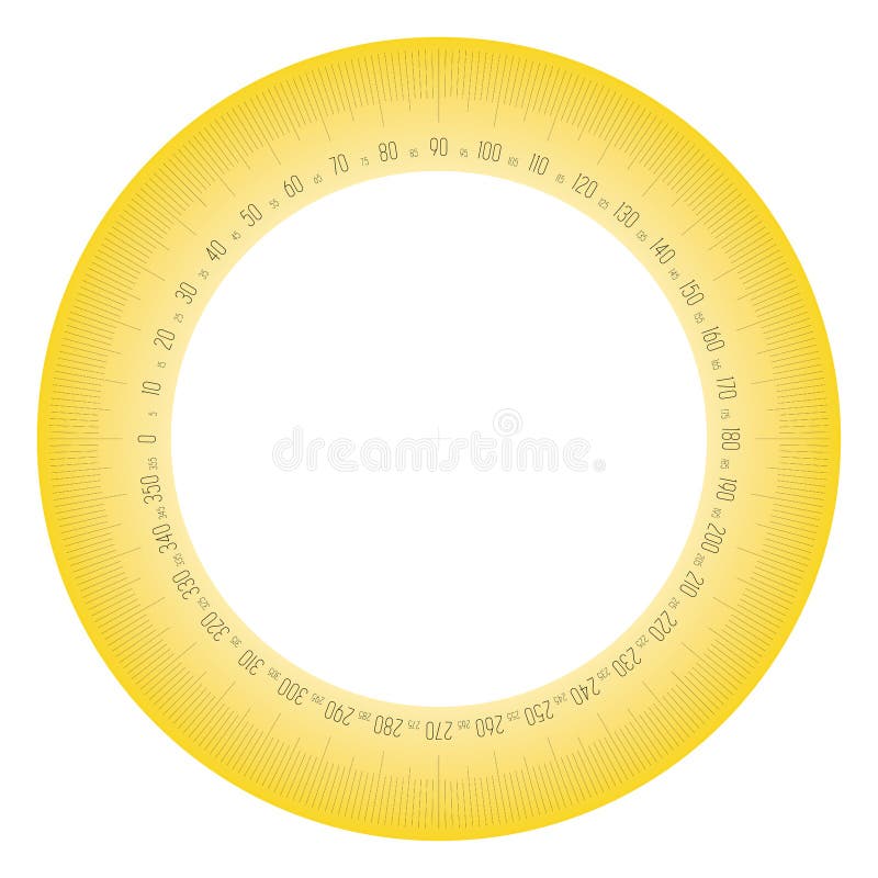 Full 360 Degrees Protractor Measuring Instrument Stock Vector ...
