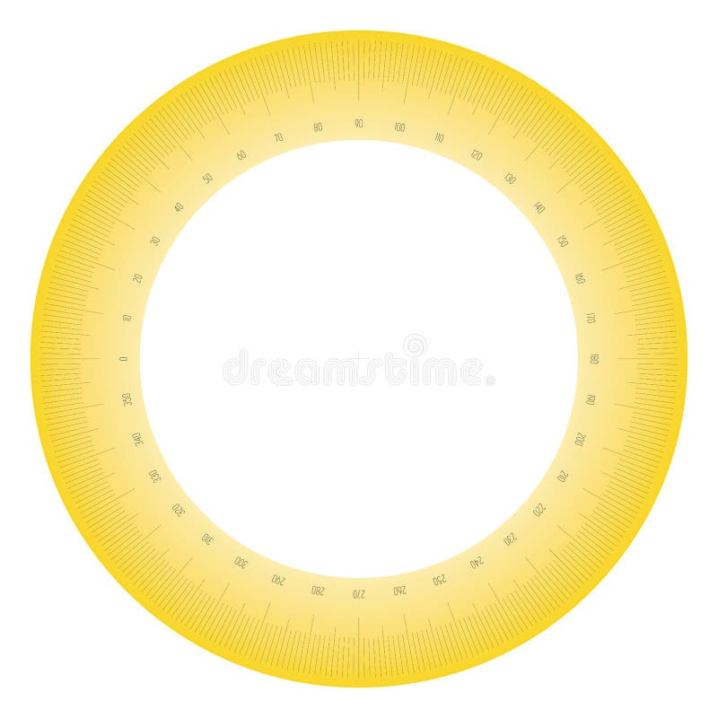 Full 360 Degrees Protractor Measuring Instrument Stock Vector ...
