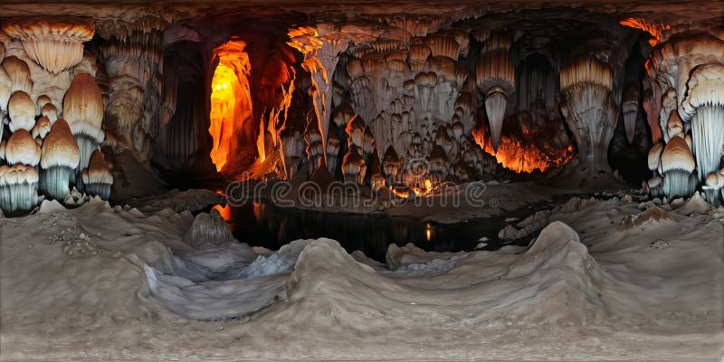 Majestic Huge Deep Cavern, 360 Degrees Seamless Spherical Panorama ...