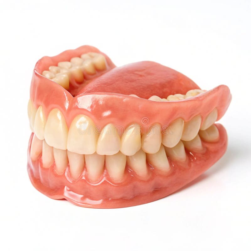 Full Dentures with Teeth Isolated on White Background Stock ...