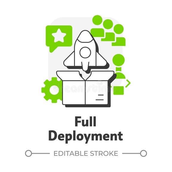 Full Deployment Flat Outline Concept Icon Stock Illustration - Illustration of vector, modern ...