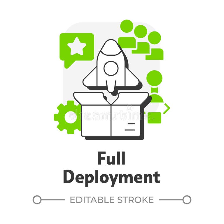 Full Deployment Flat Outline Concept Icon Stock Illustration - Illustration of vector, modern ...
