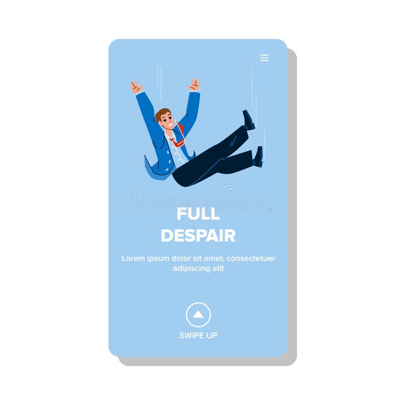 Full Despair Feeling Young Businessman Vector Stock Vector ...