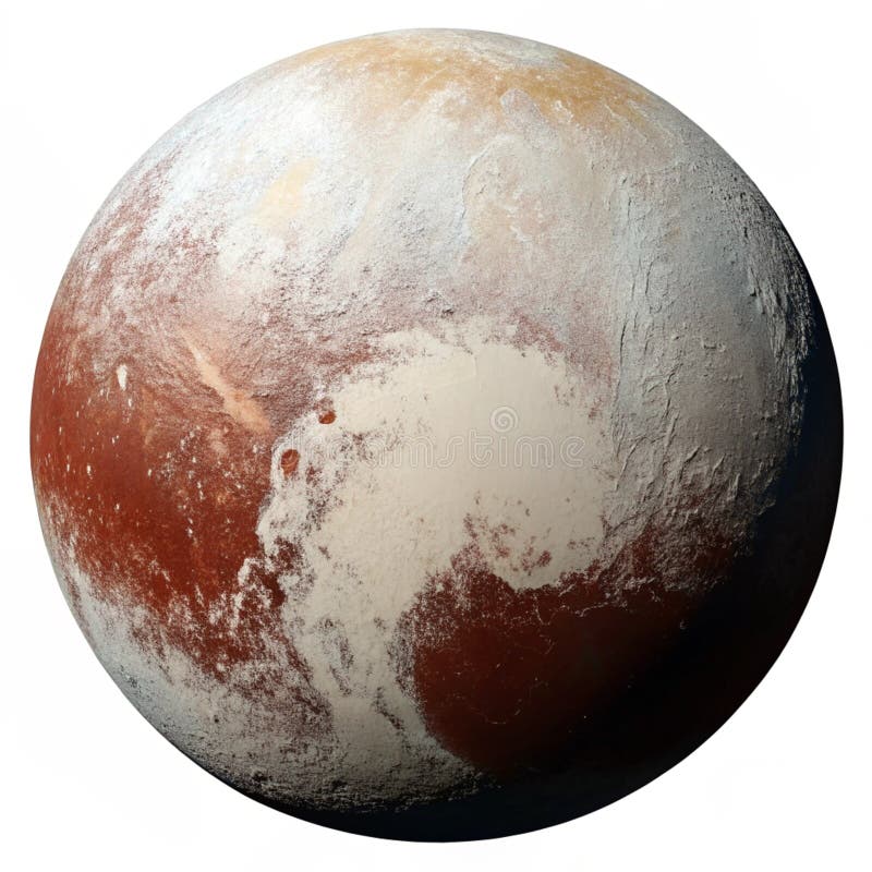 Full Disk of Planet Pluto Globe Isolated on White Stock Illustration ...