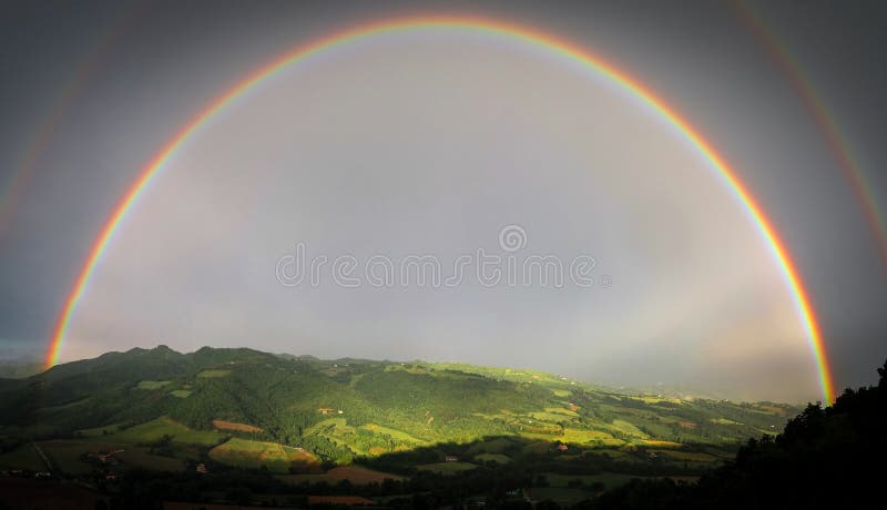 Double Rainbow stock image. Image of field, beautiful - 72704377