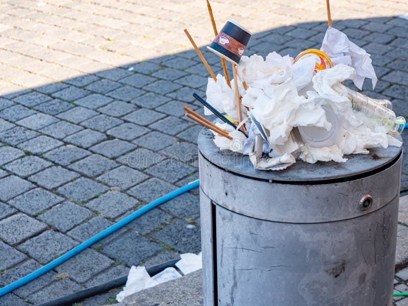 Dustbin in the City in German Stock Photo - Image of life, waste: 193835988