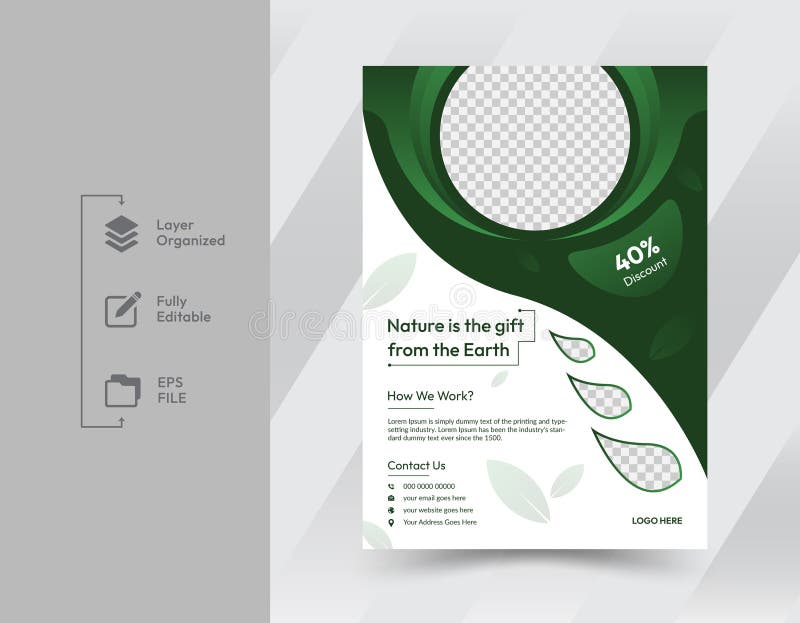 Unique Nature Vector Environment Flyer Vertical Design Template A4 Size ...