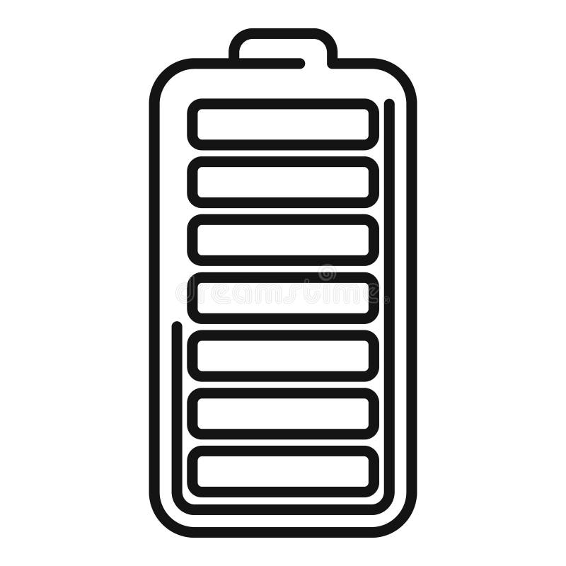 Full Electrical Battery Icon Outline Vector. Cell Capacity Stock ...