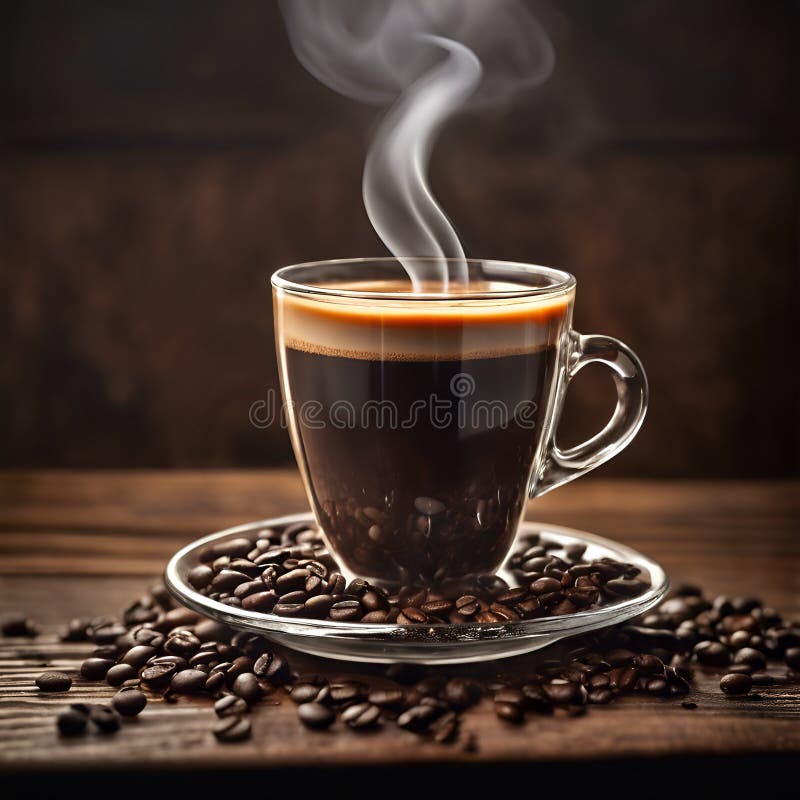 Full Emotional Coffee Beans and a Hot Cup of Coffee Stock Illustration ...