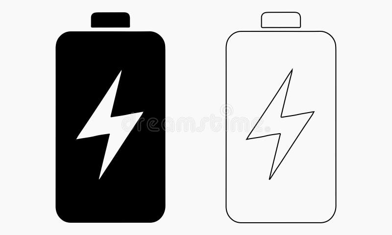 Full and Empty Battery Icons, Contrasting Black and White Stock Vector ...