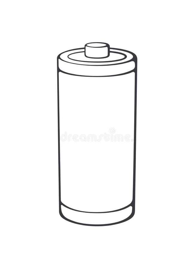 Full or Empty Charge Level Battery Indicator. Outline Icon. Vector ...