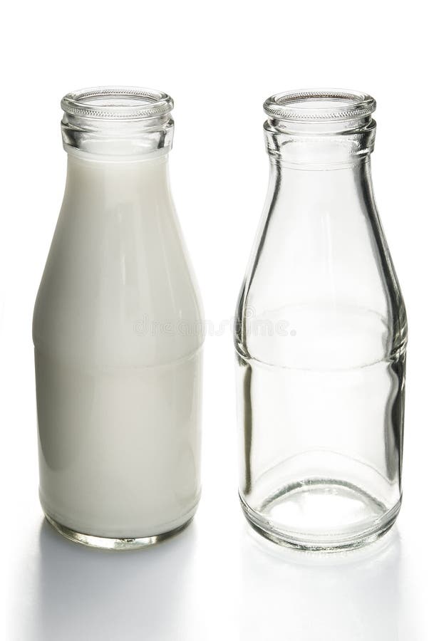 Full and Empty Milk Bottles Stock Image - Image of cold, nutrient: 28375719