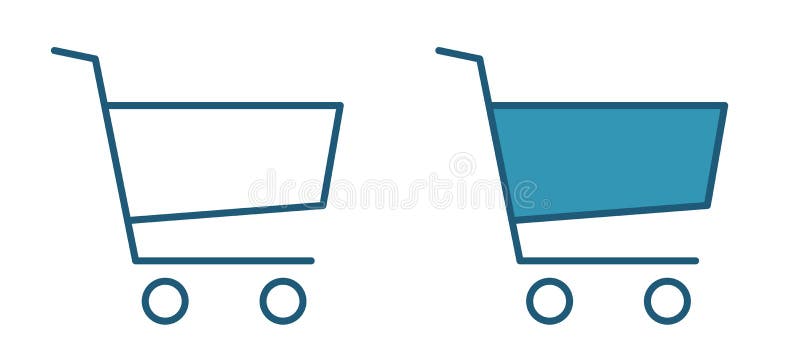 Full and Empty Thin Line Shopping Cart Symbol Icon Stock Vector ... Full and Empty Thin Line Shopping Cart Symbol Icon Stock Vector ...