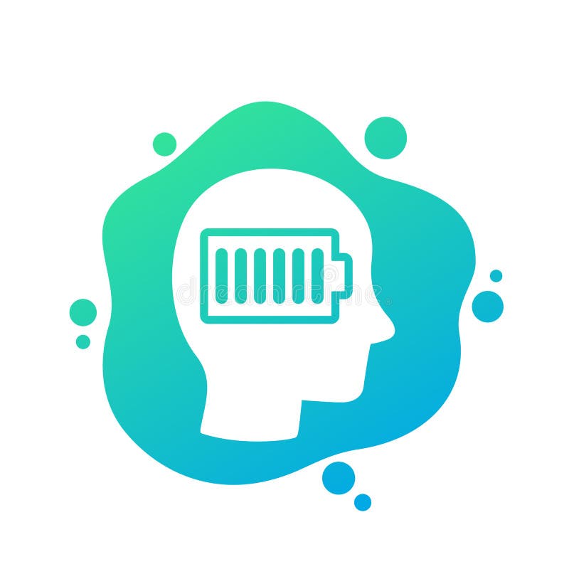 Full Energy Icon with a Head, Vector Art Stock Vector - Illustration of ...