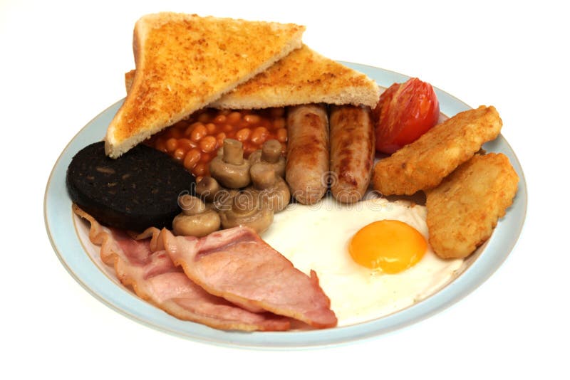 Full Fried Traditional English Breakfast Stock Image - Image of rashers ...