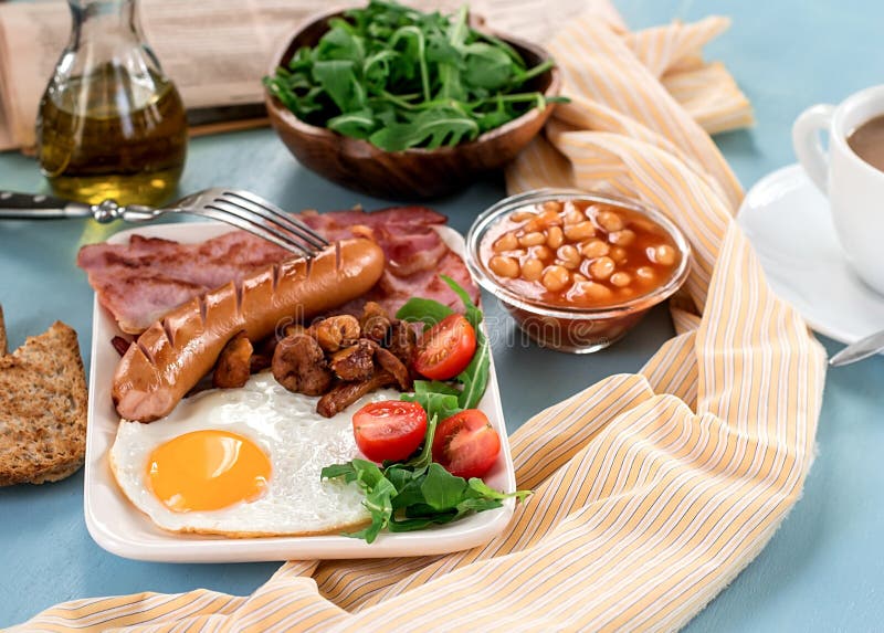 Full English breakfast stock photo. Image of breakfast - 46557248