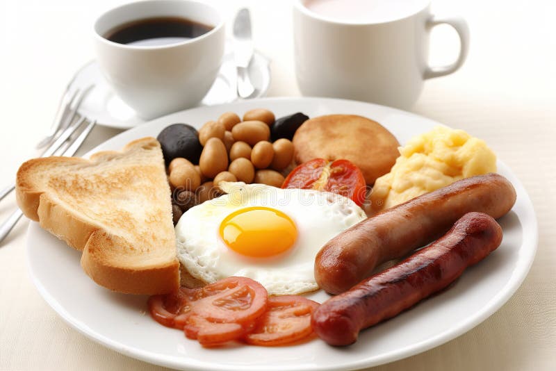 A full english breakfast. stock illustration. Illustration of bacon ...