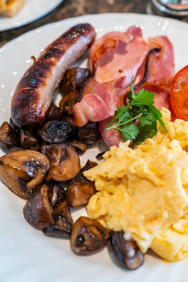 Full English Breakfast stock photo. Image of scramble - 156287636