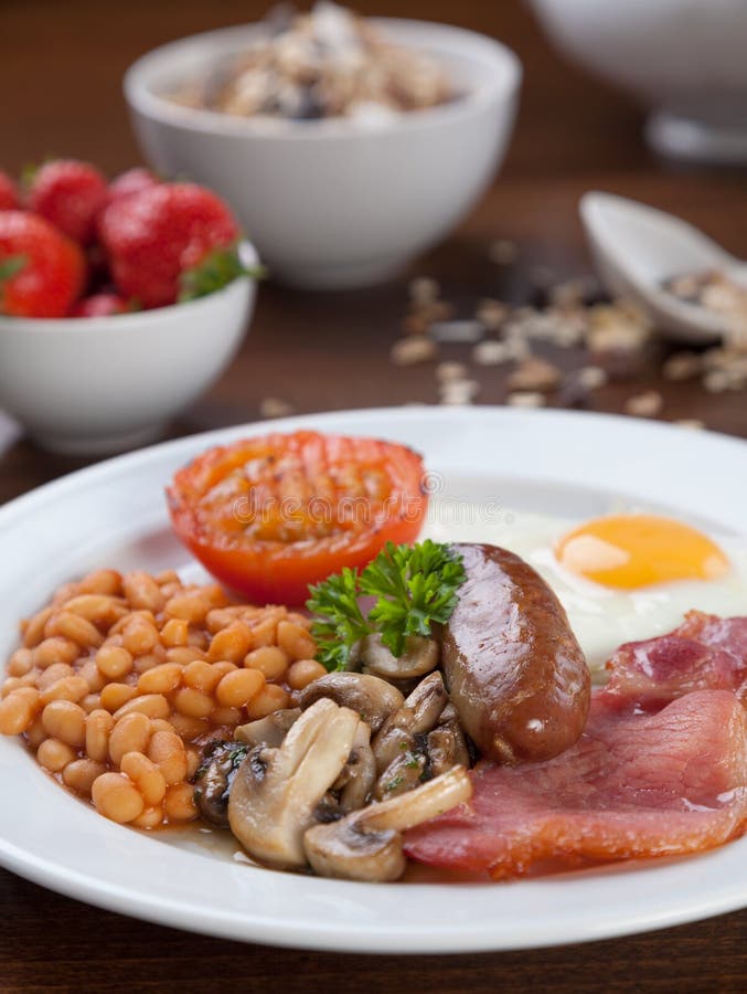 Full English breakfast stock image. Image of fruit, dish - 32364021