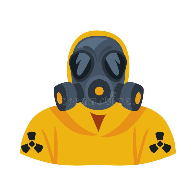 Full-face gas mask yellow stock vector. Illustration of equipment ...