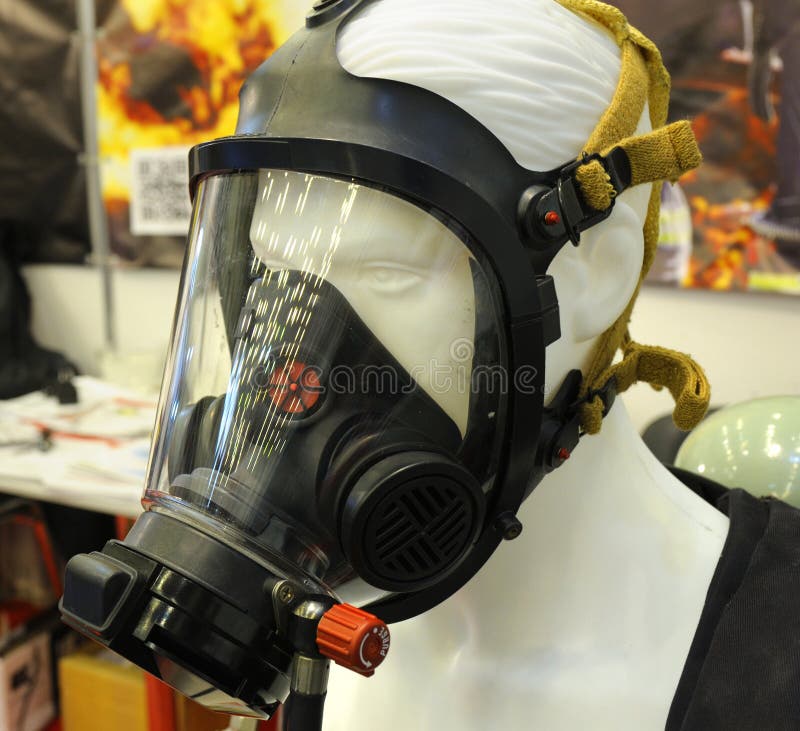 Full Face Mask Respirator Put on Stand Stock Photo - Image of ...