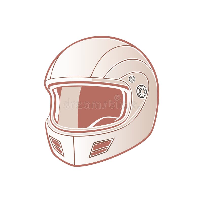 Full Face Motorcycle Helmet Illustration with Protective Visor and Ventilation Stock Vector ...