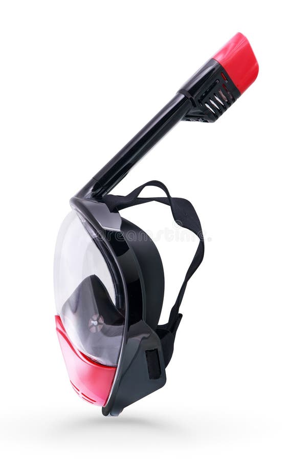 Full Face Blue Snorkel Mask on White Background, Isolate Stock Image - Image of protection ...