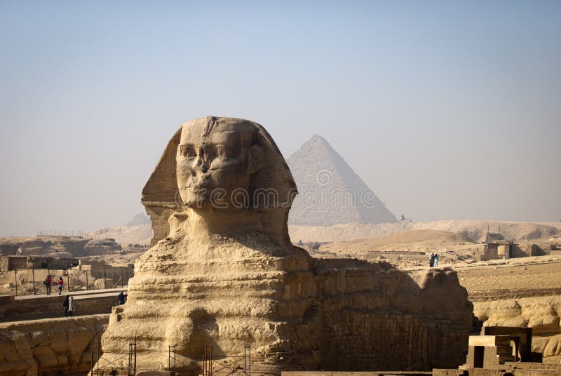 Full-face of Sphinx stock image. Image of archeology - 18791365