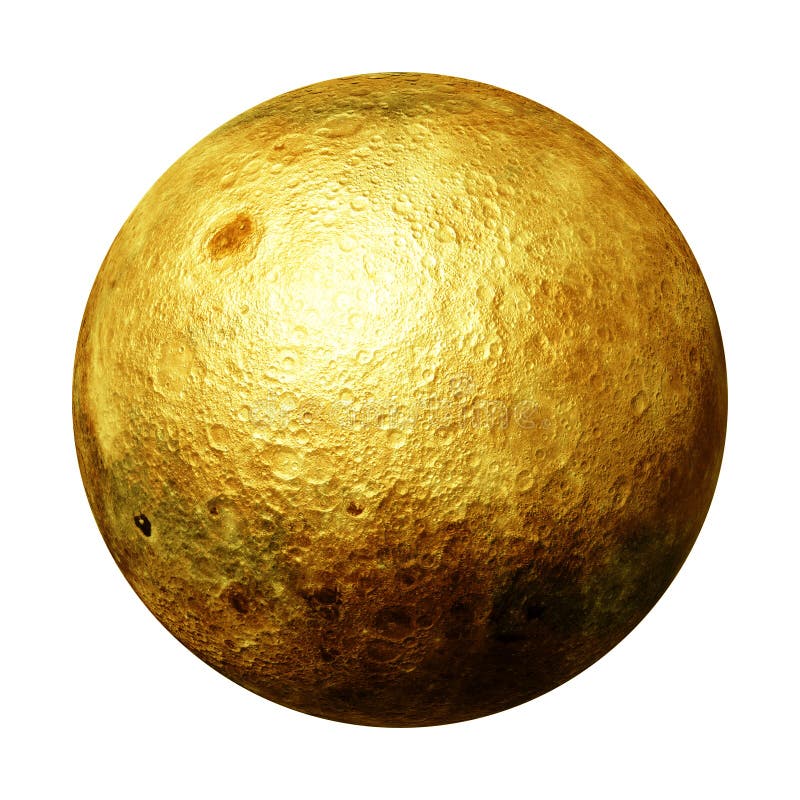 Full Golden Moon Isolated on Black Background, 3d Space Rendering Stock ...