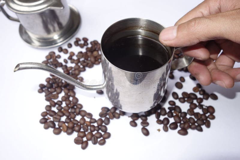 Full Fill Black Coffee on the Turkish Pot is Ready To Serve Stock Image ...