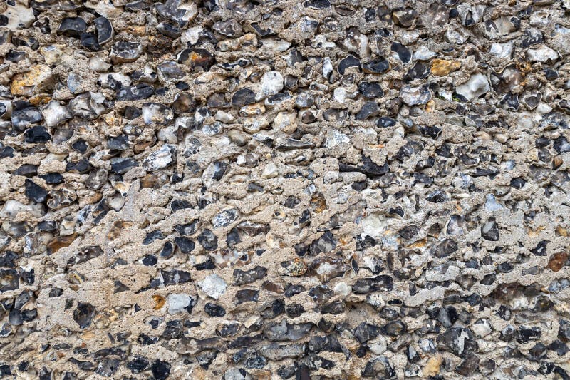 Medieval Flint Stone Wall Texture Background Stock Photo - Image of ...