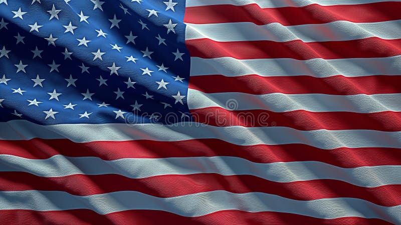 Full Frame of the American Flags Waving. AI Generated. Stock ...