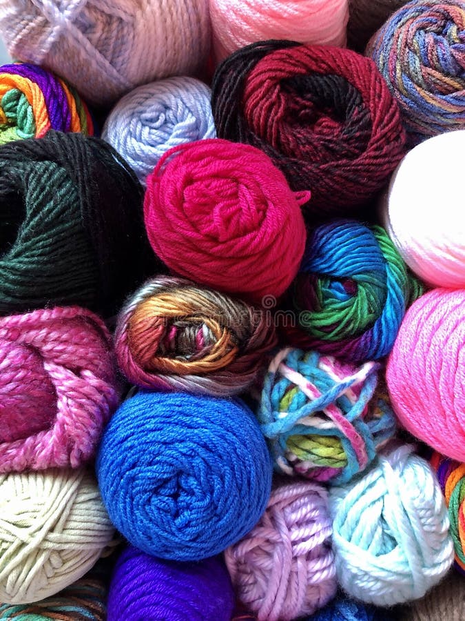 Full Frame of Assorted Colorful Yarns Stock Image - Image of knitting ...