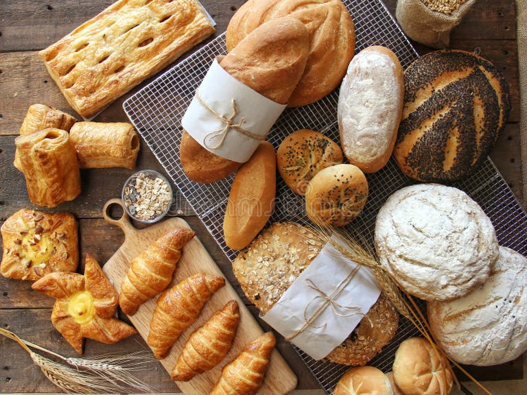 Full Frame Assorted European Breads in Rustic Style Stock Photo - Image ...