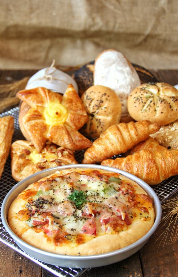 Full Frame Assorted European Breads in Rustic Style Stock Image - Image ...