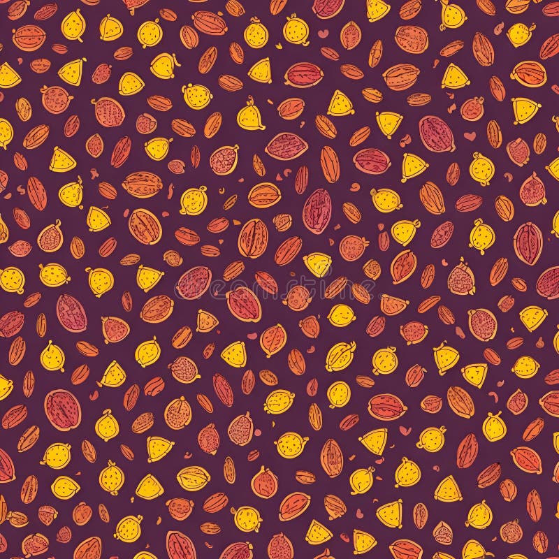 Full Frame of Bright Color Cacao Fruit Doodle Pattern Stock ...