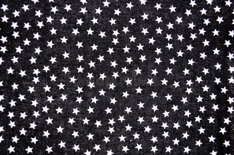 Full Frame Close-up of Black Fabric with Small White Stars Stock ...