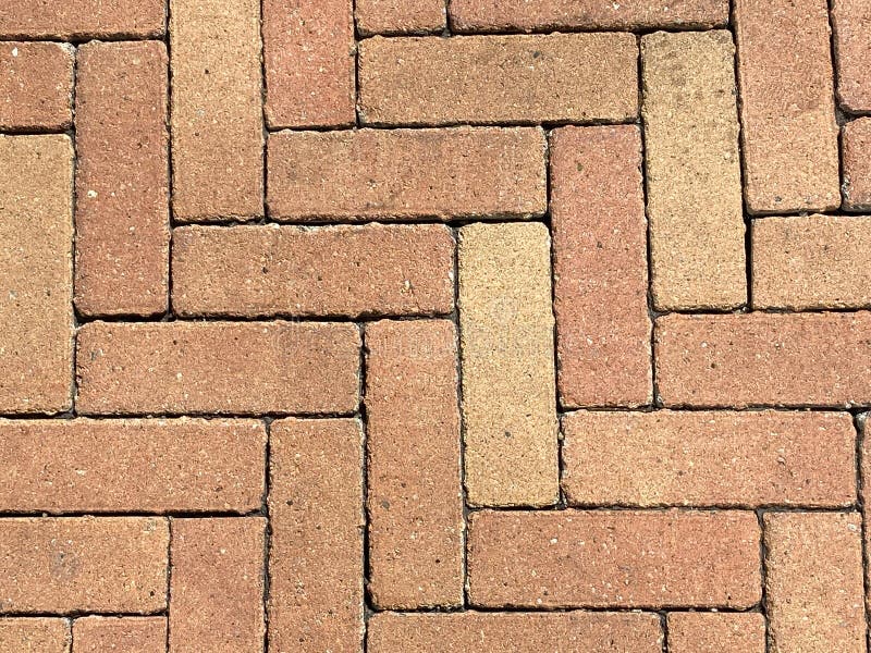 Full Frame Close Up of Red Pavement Bricks on Symmetrical Order As ...