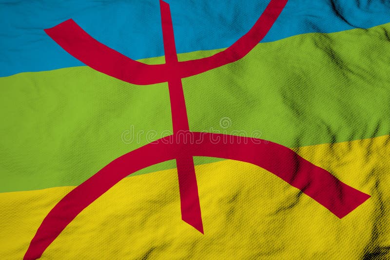 Berber Flag in 3D Rendering Stock Illustration - Illustration of ...