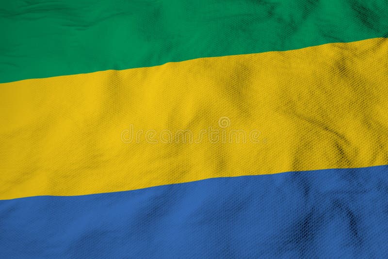 Gabonese Flag in 3D Rendering Stock Illustration - Illustration of ...