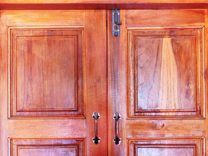 Full Frame Closed Wooden Door with Latch Stock Image - Image of door ...