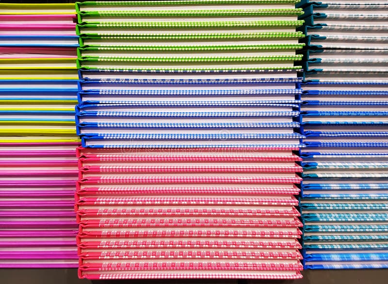 Full Frame Colorful Hard Covered Notebook Stacks Stock Photo - Image of ...