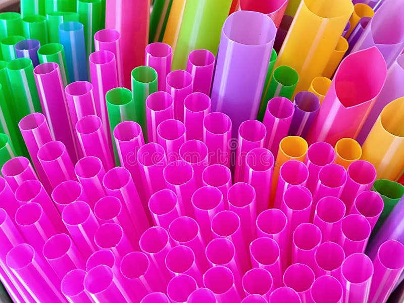 Full Frame Close-up Colorful Plastic Drinking Straws Stock Image ...