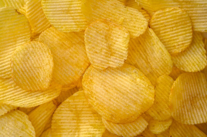 Crispy Potato Chips Snack Texture Background Top View 1 Stock Image ...