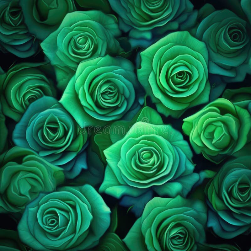 Full Frame of Green Roses Background, Created Using Generative Ai ...