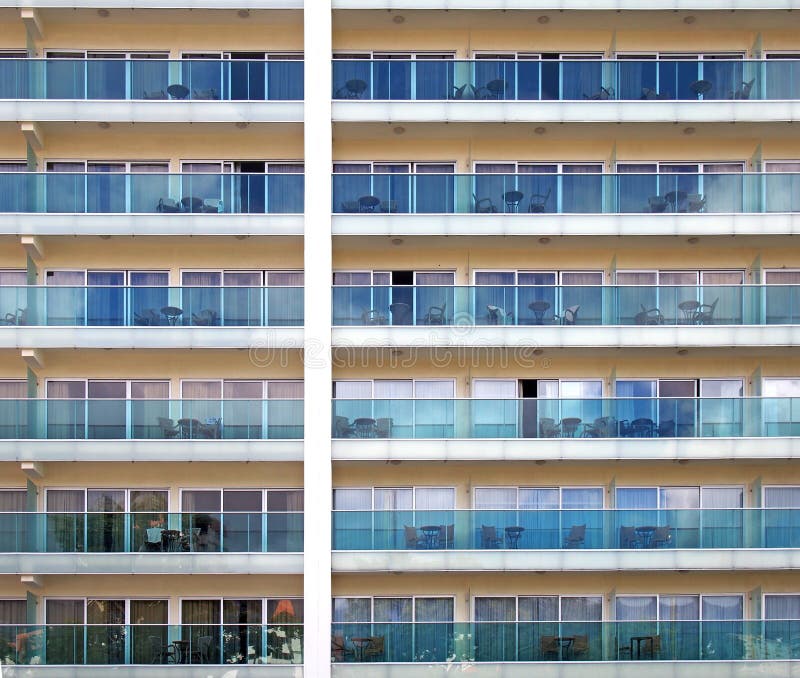 Image of a Large Apartment Complex with Geometric Rows of Repeating ...