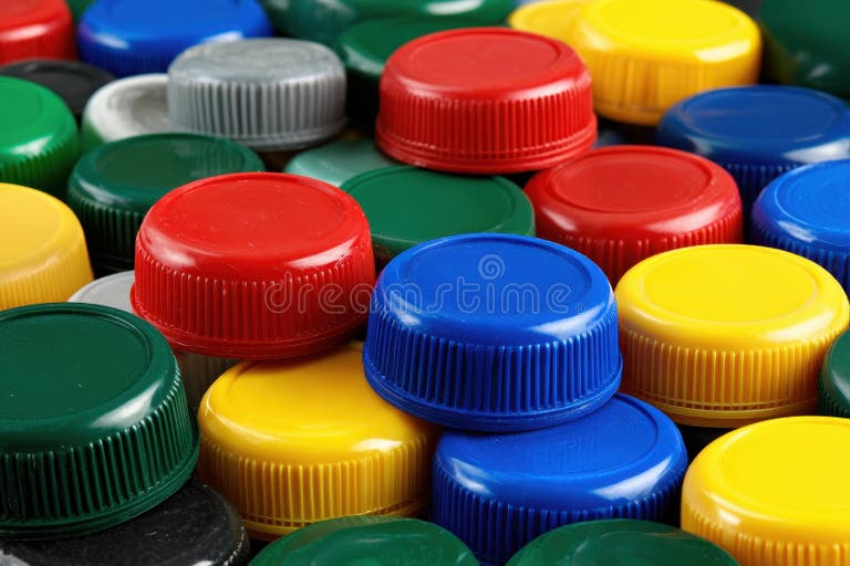 Multicolored Plastic Bottle Caps in a Full Frame Display for Creative ...