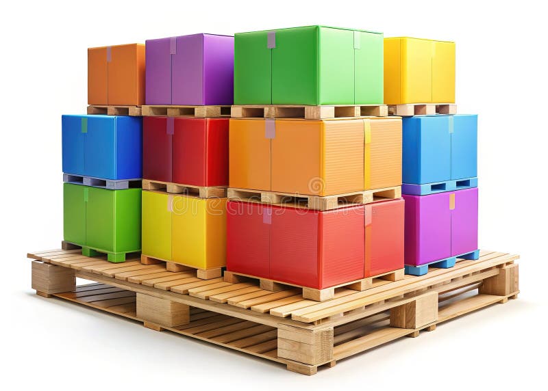 Efficient and Secure Shipping Solution Stacked Cardboard Boxes on a ...