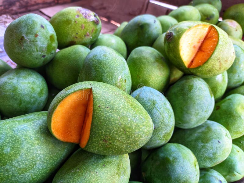 Full Frame of Mango Fruits in the Market Stock Photo - Image of closeup ...