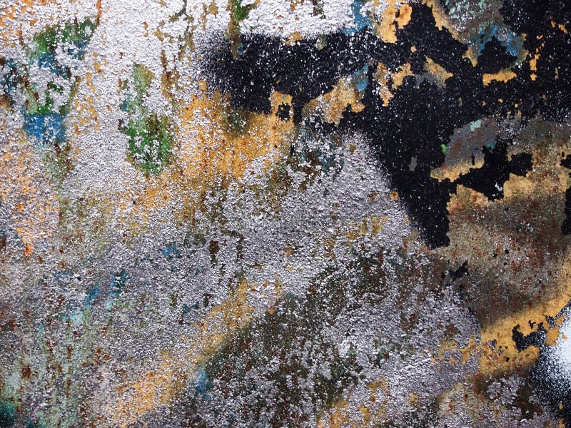 Old Rusty Silver Painted Metal with Random Paint Strokes Stock Photo ...